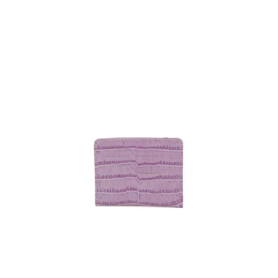 Lilac Crocodile Textured Women's Leather Card Holder