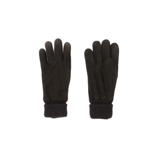 Black Men's Suede Leather Gloves