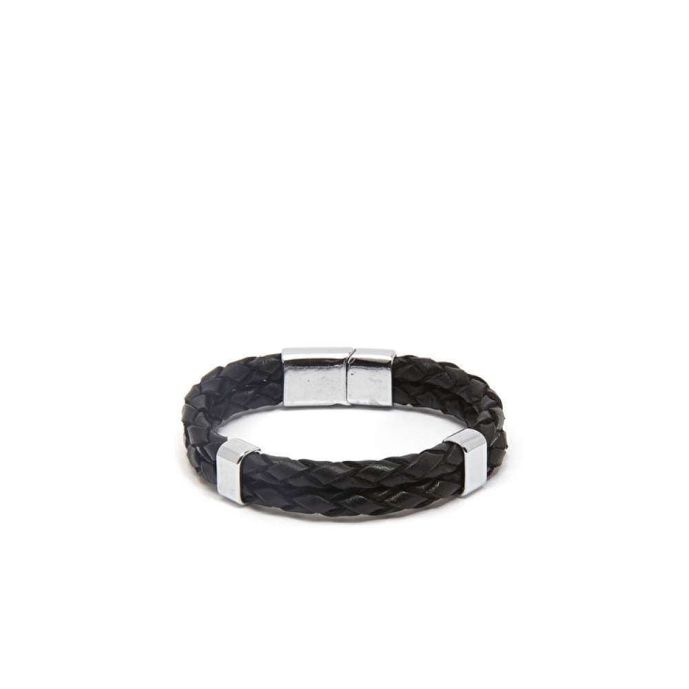 Black Men's Leather Bracelet