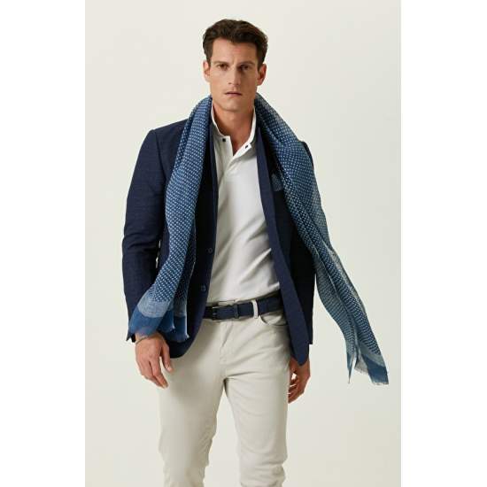 Blue Dot Men's Linen Shawl