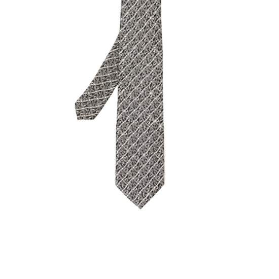 White Gray Silk Tie