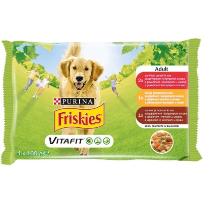 Friskies Govedina,Piletina i Jagnjetina u sosu 4x100g