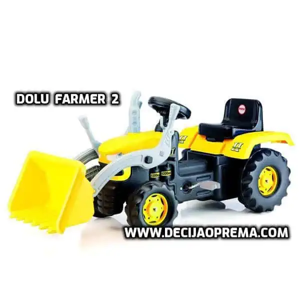 Traktor na pedale Dolu Farmer 2 Žuti sa kašikom