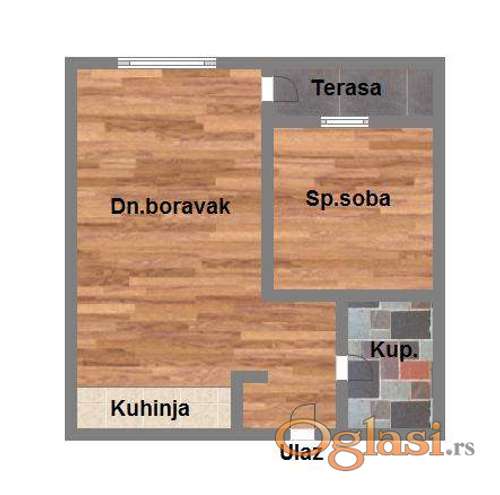 Centar novi sad salajka - 42m2 - Dvosoban