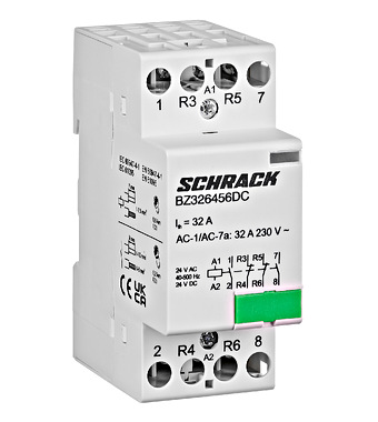 Instalacioni kontaktor AC1: 63A, 2NO+2NC,24VAC/DC, 2 modula
Širine 2 modula