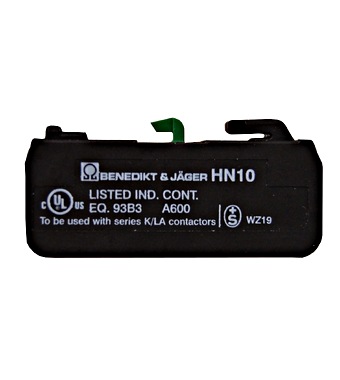Pomoćni kontakt 1NO/3A (230V, AC15)/ 10A (690V, AC1)
tip HN10 za LA2, LA3004-LA3115, LA4