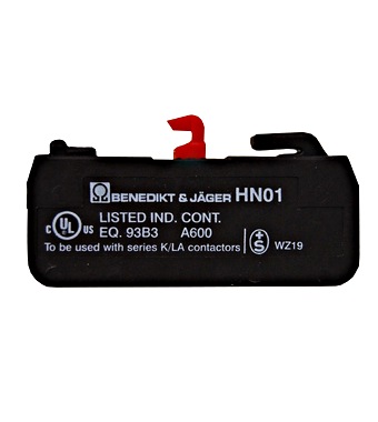 Pomoćni kontakt 1NC/3A (230V, AC15)/ 10A (690V, AC1)
tip HN01 za LA2, LA3004-LA3115, LA4
