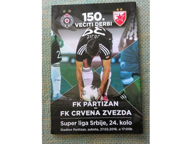 Program utakmice FK Partizan - FK Crvena zvezda