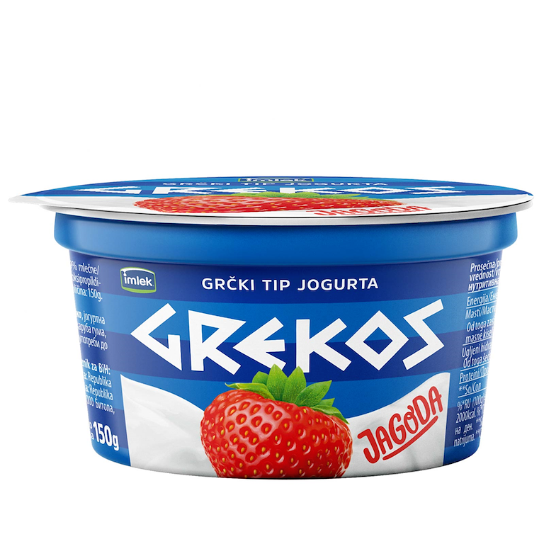 Vocni jogurt jagoda Grekos 150g