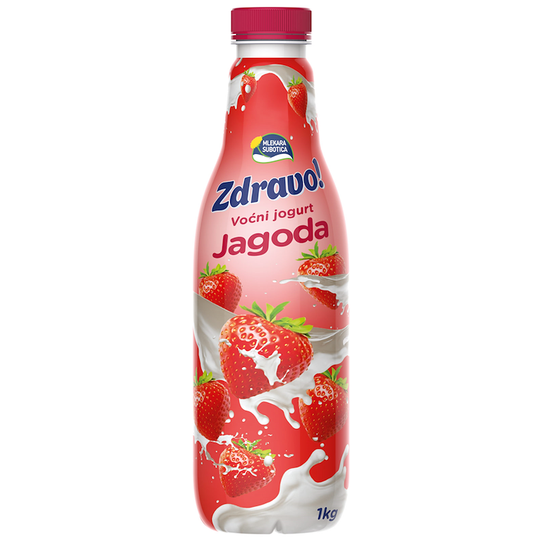 Vocni jogurt jagoda Zdravo 1kg PET