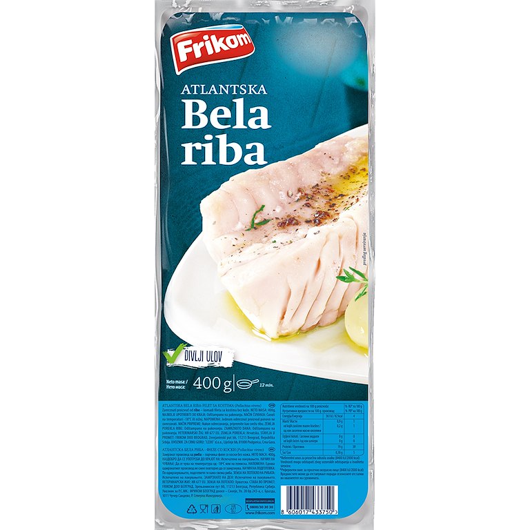 Smrz.filet atlan.bele ribe 400g Frikom