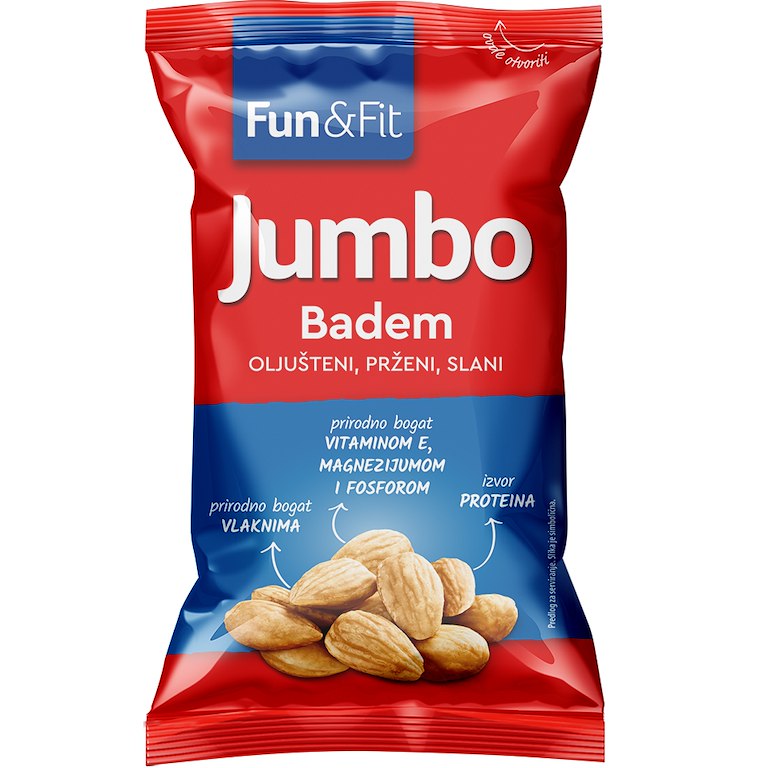 Badem przeni,oljusteni slani Jumbo75g