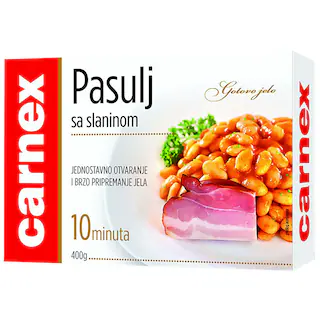 Pasulj sa hamburskom slaninom Carnex400g