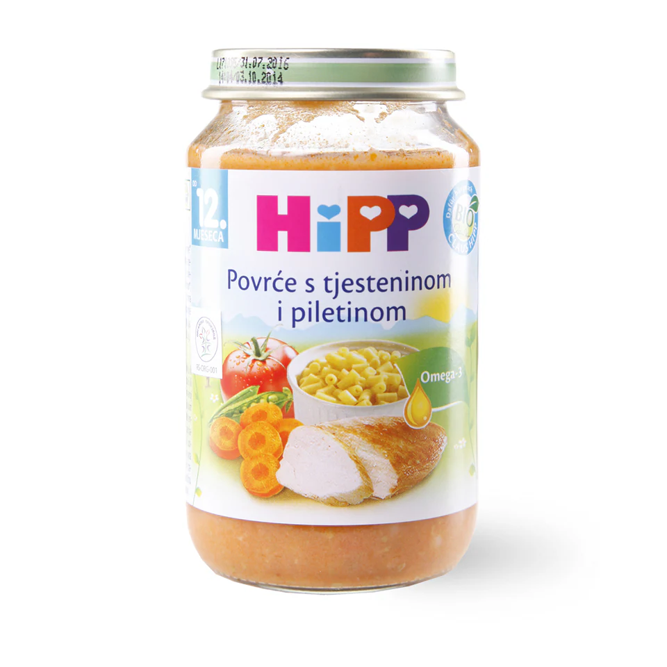 Kasica Hipp povrce,testo,piletina 220g