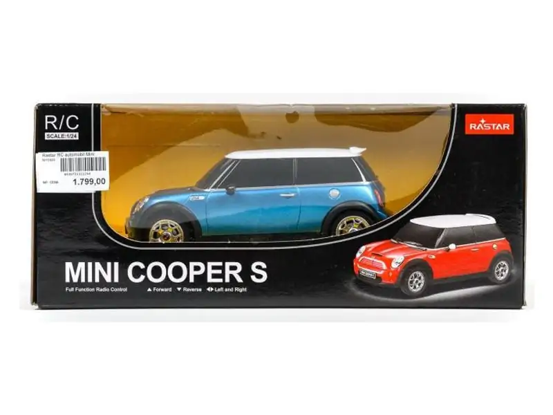 RASTAR RC AUTOMOBIL MINI COOPER S 1:24 (PLAVI, CRVENI)