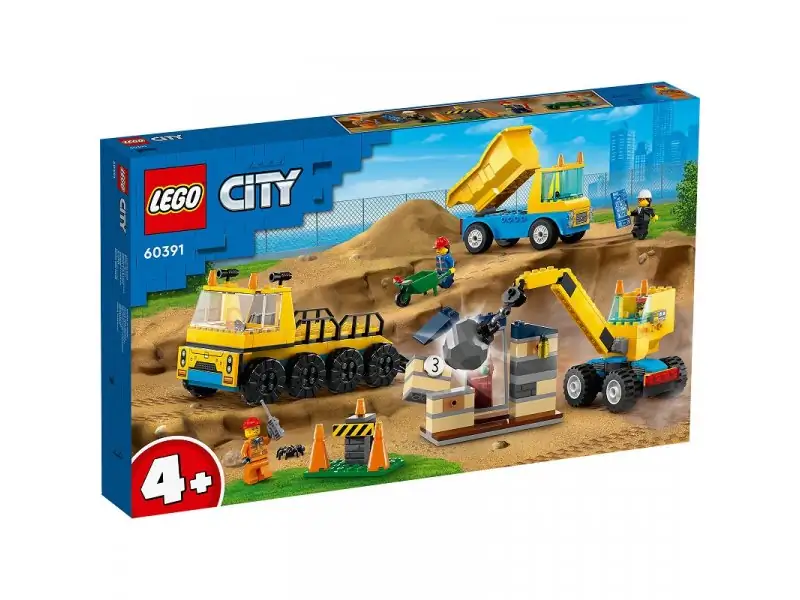 LEGO 60391 GRAĐEVINSKI KAMIONI I KRAN SA KUGLOM