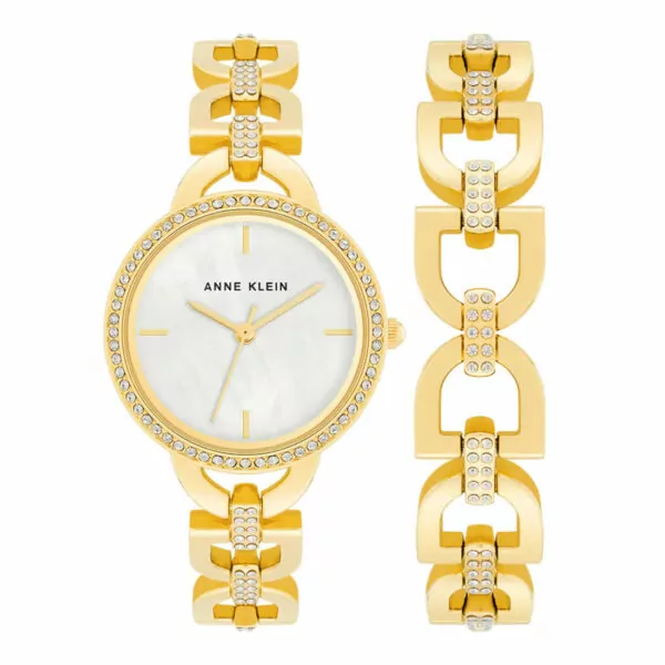 Anne Klein AK/4104GPST Crystal Goldtone Box Set