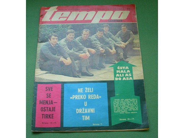 TEMPO br. 483, 1975. - Fudbaleri u JNA