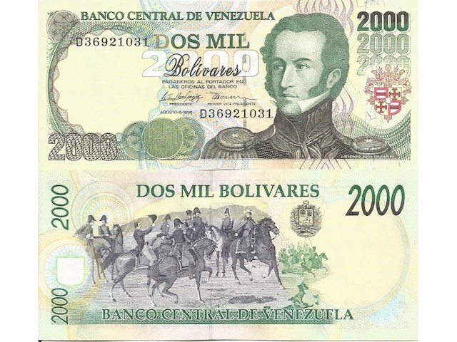 Venezuela 2000 bolivares 1998. UNC