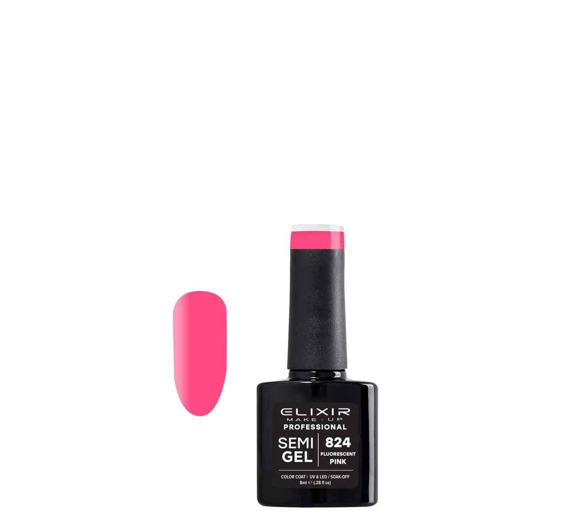 ELIXIR SEMI GEL LAK U BOJI 8ML 824 FLUORESCENT PINK