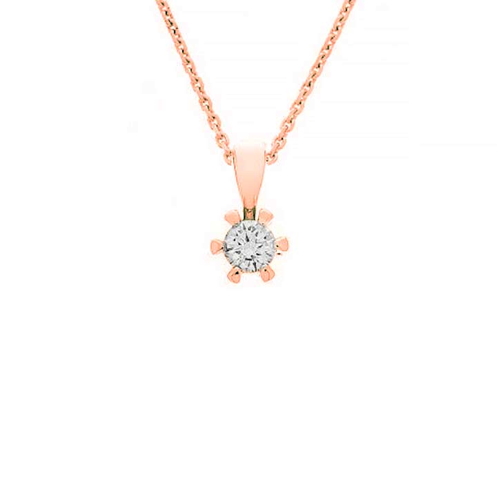 RoseGold Ogrlica Brilijant K009-14