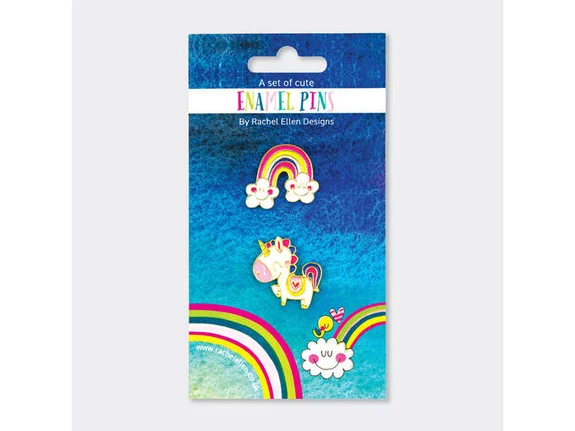 Rachel Ellen Set broševa Unicorn / Rainbow