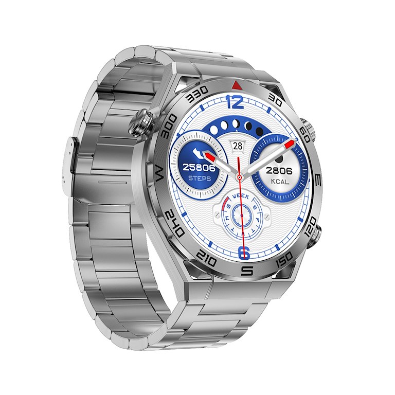 Smart Watch DT Ultramate srebrni (crna silikonska i srebrna metalna narukvica) (MS)