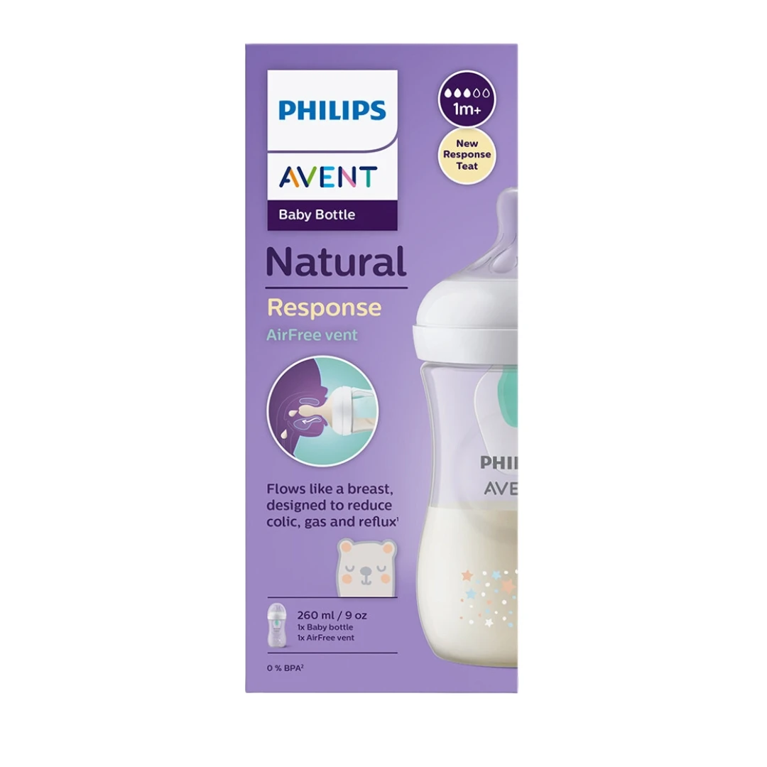 AVENT Flašica Natural Response Anti-colic sa Air Free otvorom 1m+ Deco 260 mL