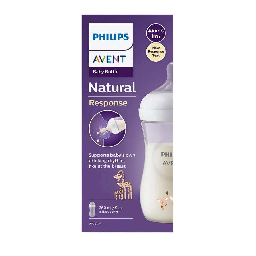 AVENT Flašica Natural Response sa Prirodnim Odgovorom na Sisanje 1m+ Deco 260 mL