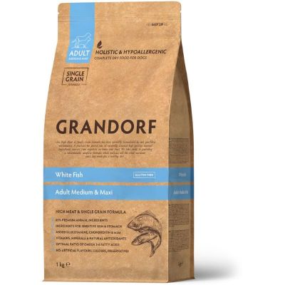 Grandorf Dog Adult Medium & Maxi Breeds Bela Riba 1kg