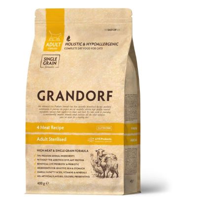 Grandorf Cat Adult Sterilised 4 Vrste Mesa 400g