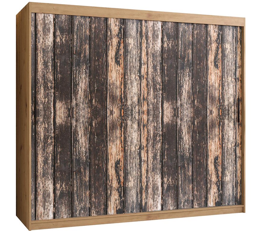 Rustic I klizni ormar 2 vrata 200x62x200 cm rustik drvo/natur (artisan hrast)