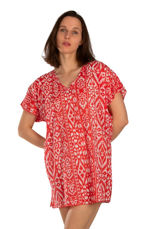 AKER Kaftan za plažu Aztec crveni