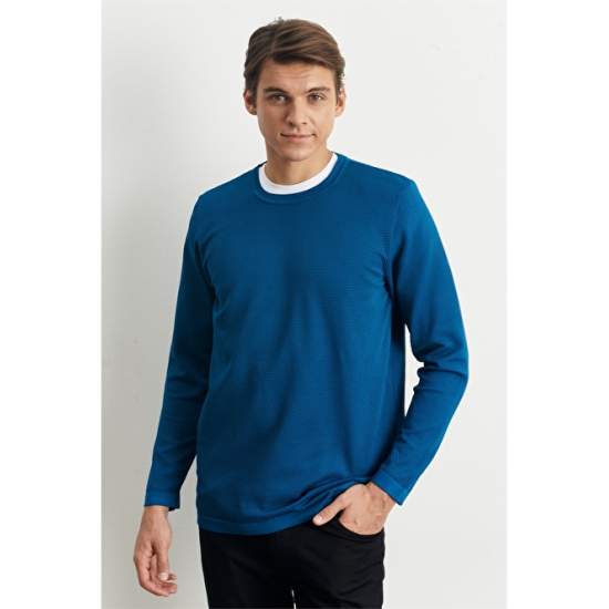 Standardni meki džemper s okruglim izrezom s teksturom