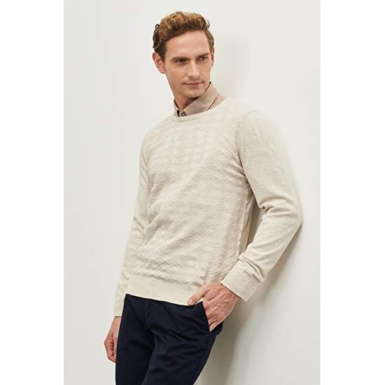 Standardni obični pleteni džemper s okruglim izrezom