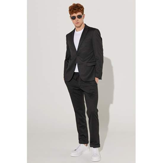 4A3023200022 Slim Fit pleteno odijelo s mono ovratnikom