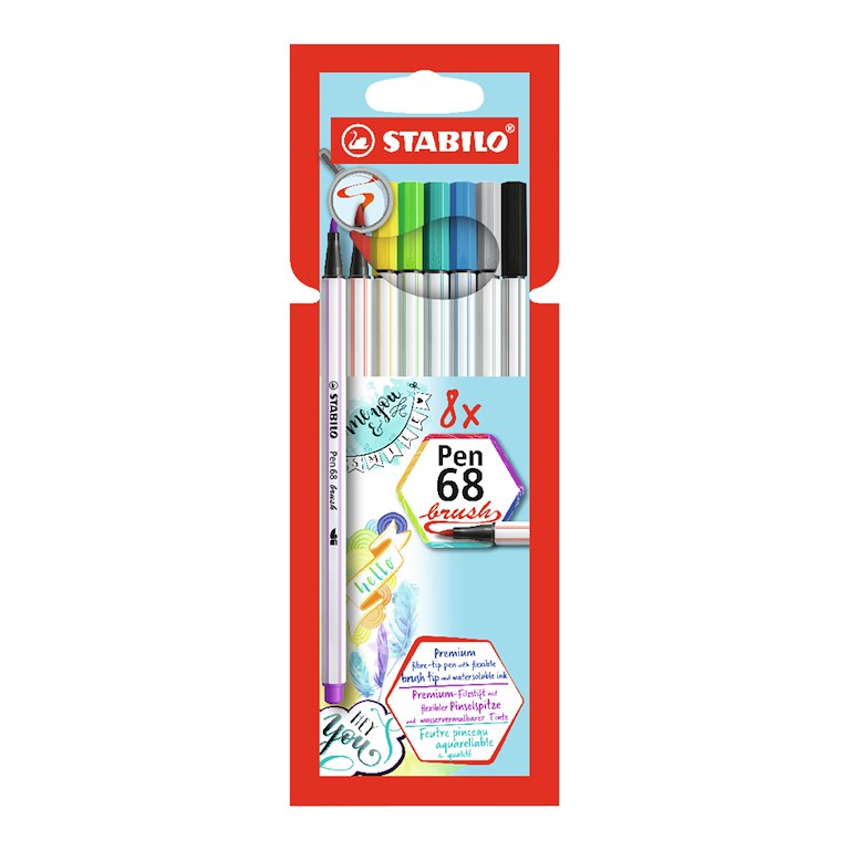 Četkica flomasteri STABILO Pen 68 brush set 1/8