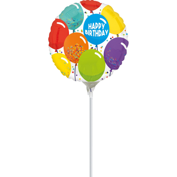 Folija balon na štapiću 23 cm Birthday Celebration