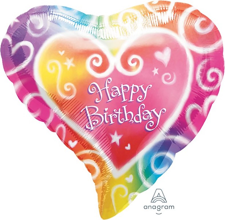 Helijumski balon 45cm Watercolor Happy Birthday