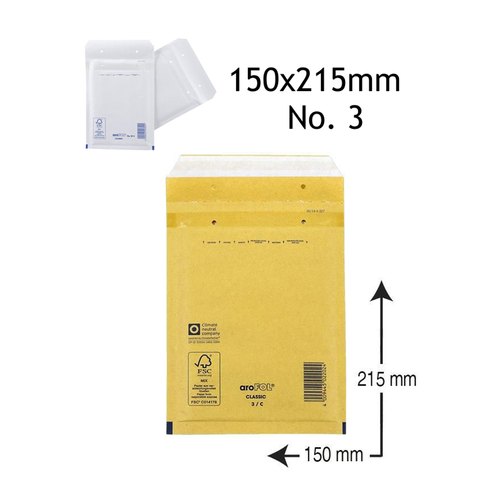 Sigurnosna koverta vazdušn jastuk SOFT MAIL no.3 150x215mm, zlatna
