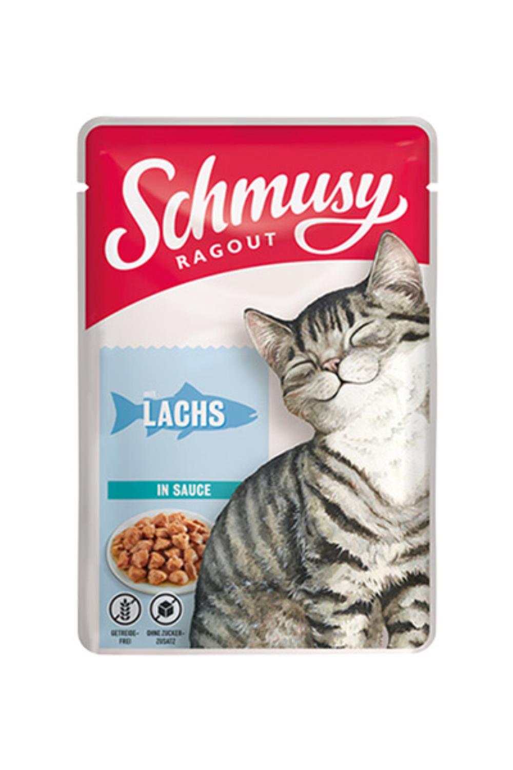 SCHMUSY Ragu losos - sosic za macke 100g