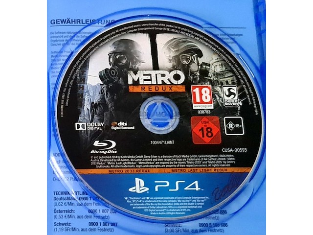 Metro Redux   PS4 ( 2 igre )