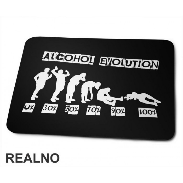 ALCOHOL EVOLUTION - HUMOR - PODLOGA ZA MIŠ