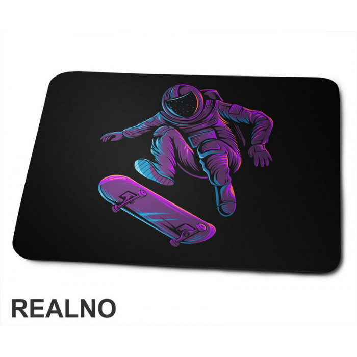 ASTRONAUT ON A SKATE - PURPLE AND BLUE - SPACE - SVEMIR - PODLOGA ZA MIŠ