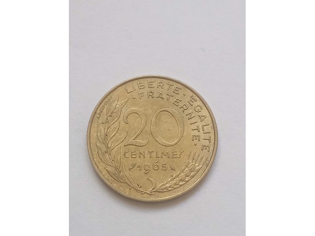 20 Centimes 1965.g - Francuska - LEPA Kovanica