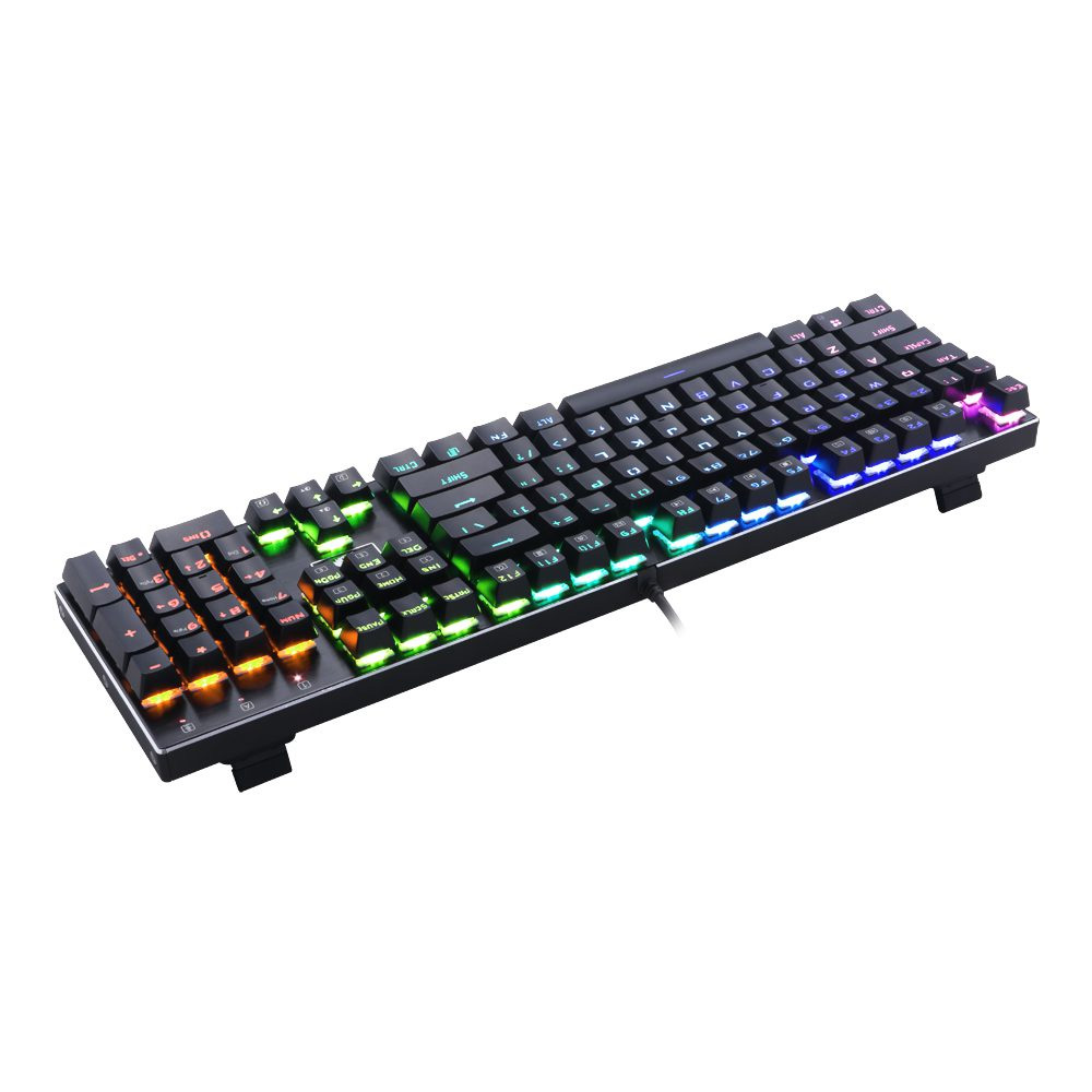 Devarajas K556RGB Mechanical Gaming Keyboard, Brown Switches - Black