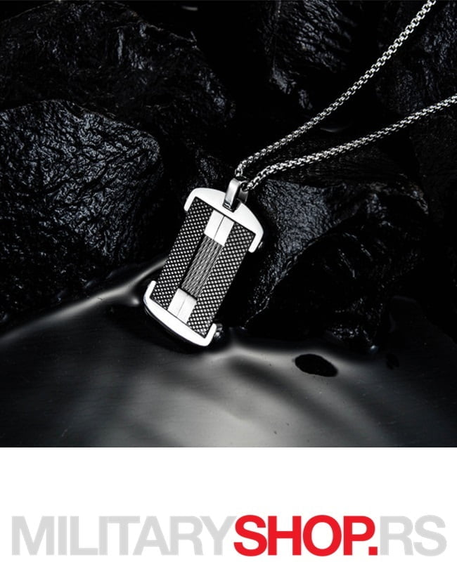 Elegantna Muška Ogrlica GX1615 Silver Tag