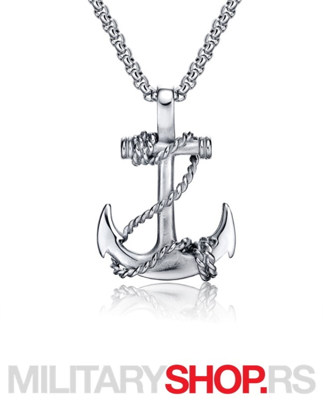 Elegantna Muška Ogrlica GX1134B Silver Anchor