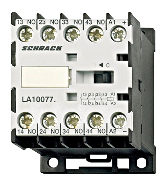 Pomoćni kontaktor 10A(AC1)/4NO+0/špulna 24VAC
Nazivna struja 3A, Napon špulne AC 24V