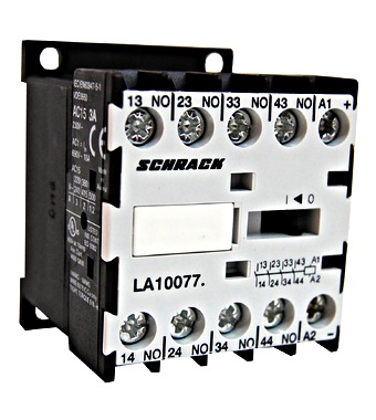 Pomoćni kontaktor 10A(AC1)/4NO+0/špulna 230VAC
Nazivna struja 3A, Napon špulne AC 230V